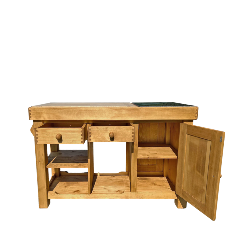 Billot de cuisine en bois & marbre | Livraison rapide | meublespin.fr