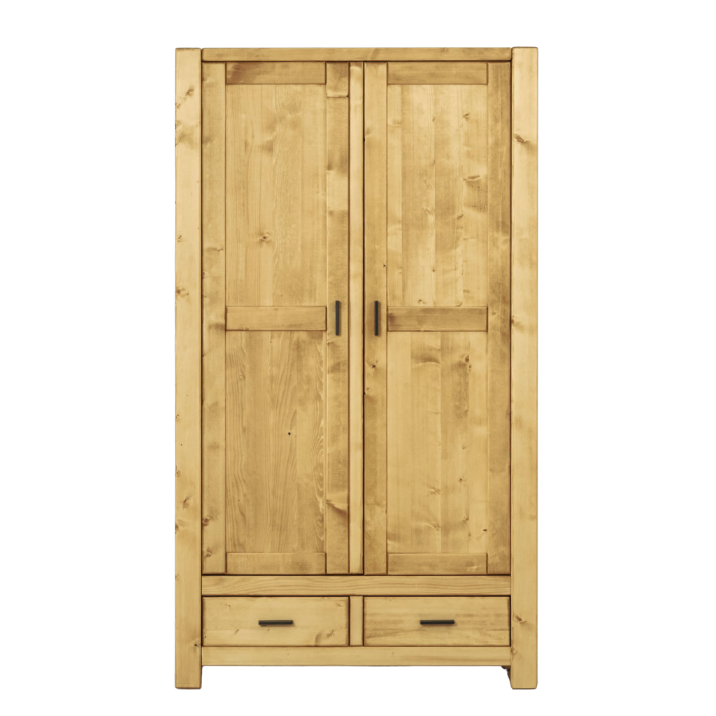 Armoire 2 Portes en Pin Massif Contemporaine | Livraison rapide