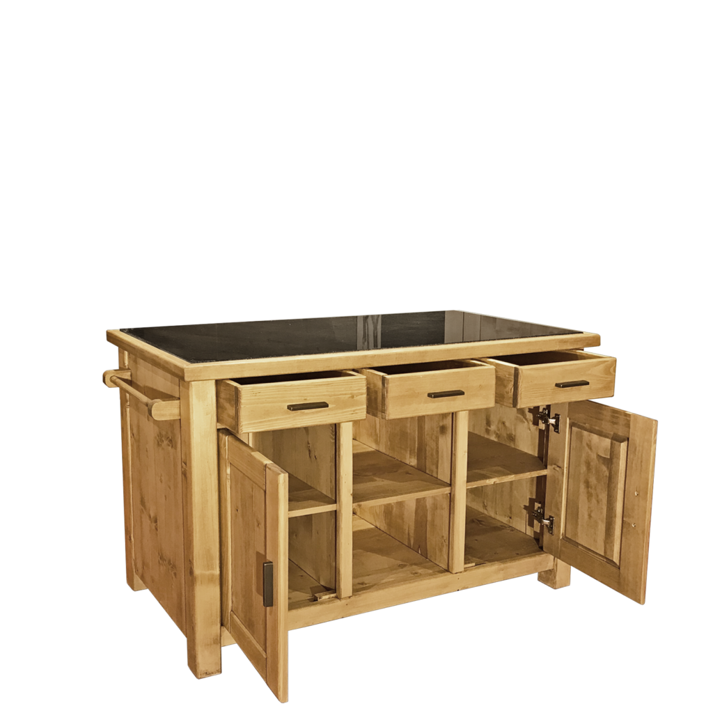 Billot contemporain en bois massif & marbre | meublespin.fr