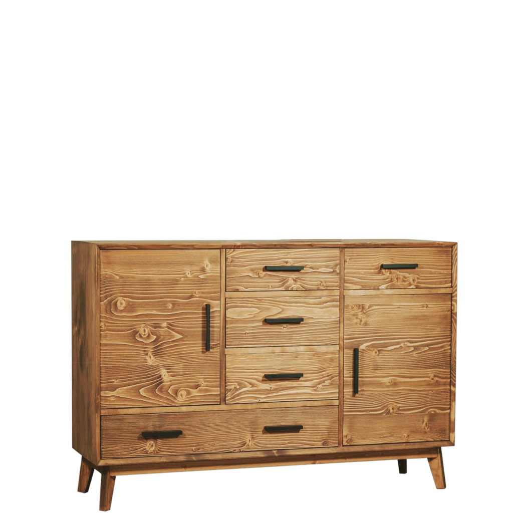 Buffet Bas en Pin Massif Style Contemporain | Livraison Rapide
