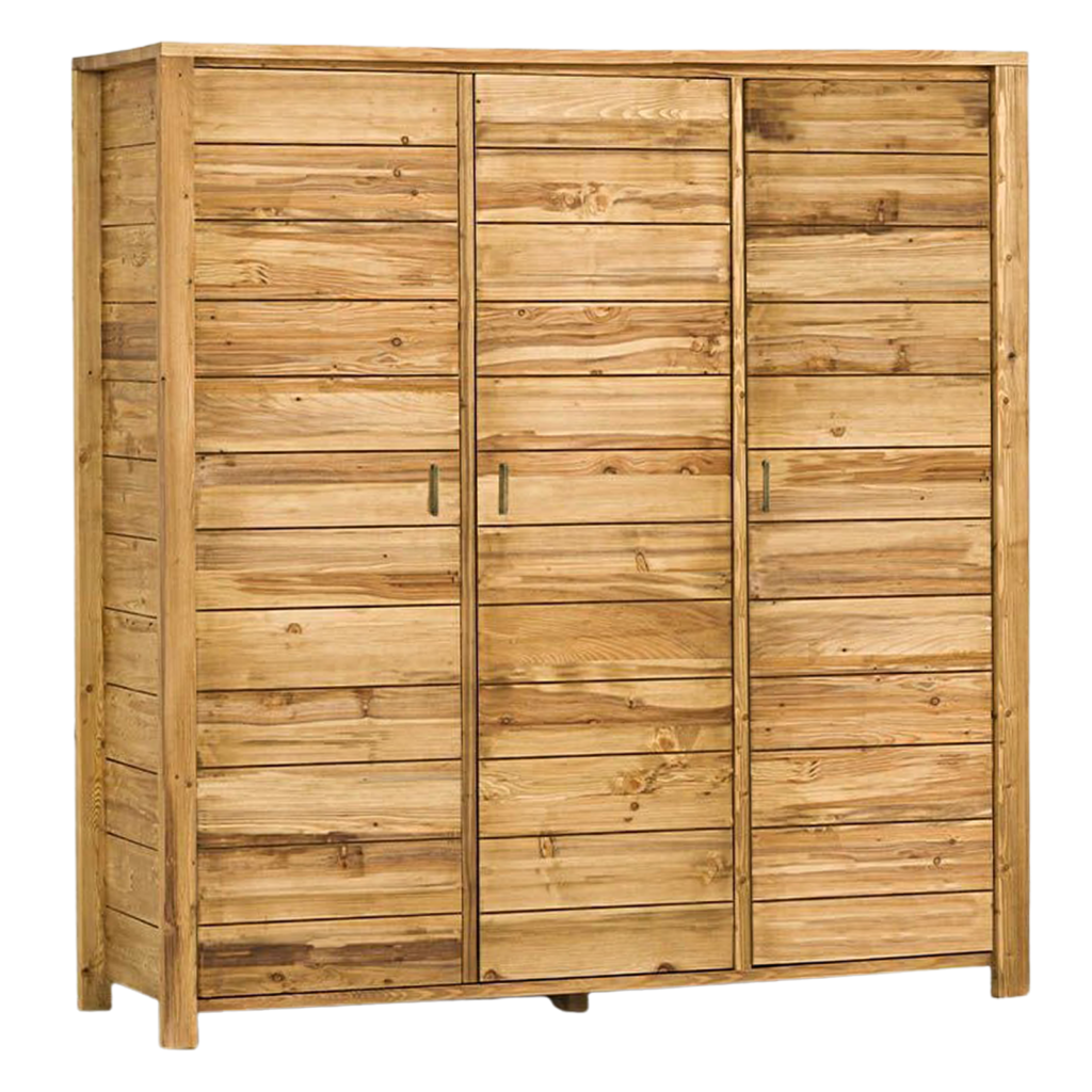 Armoire contemporaine 3 portes en Bois massif | Livraison rapide
