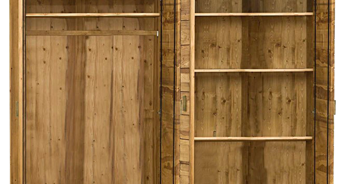 Armoire Dressing Montana 4 portes en Bois massif | meublespin.fr